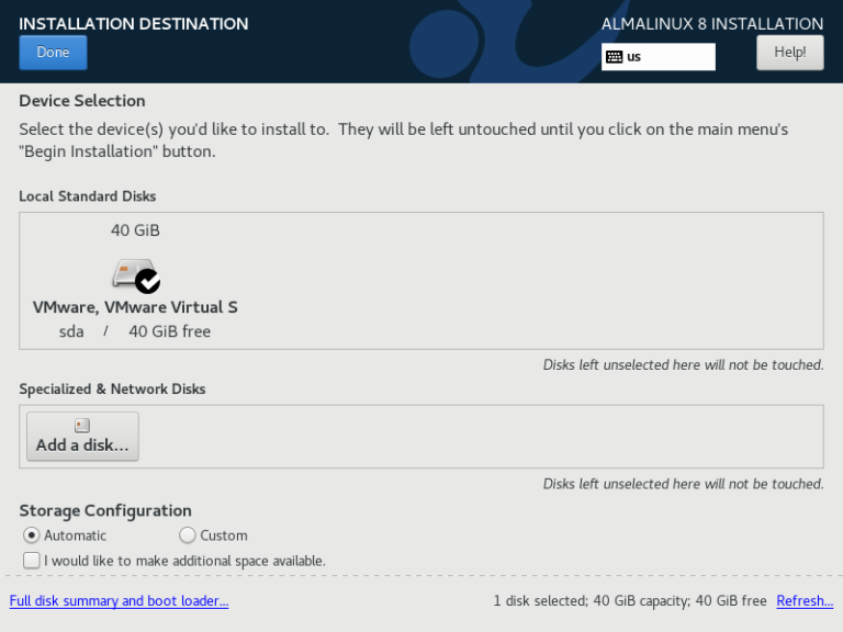 AlmaLinux 8 Minimal installation with screenshots | CentLinux